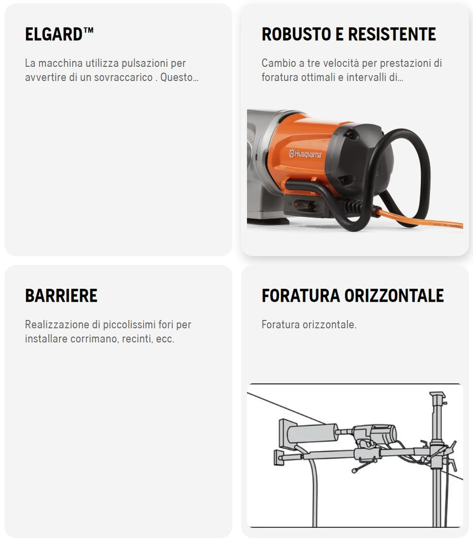 Carotatrice Husqvarna DM370 con foretti Omaggio